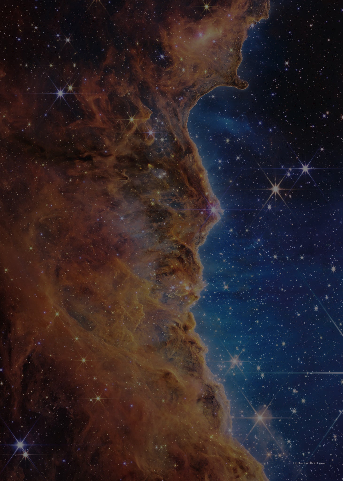 Cosmic Cliffs – Illuminated Celestial Landscape Art